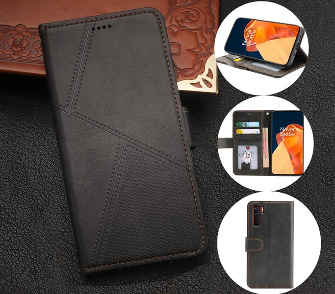 Oppo A91 PU leather wallet case embossed dot pattern black : BidBud