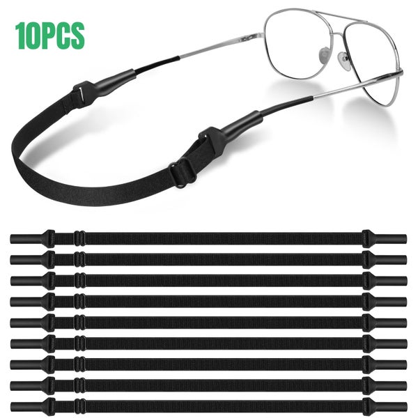 10pcs Adjustable Glasses Straps, 13'' Unisex Anti-Slip Nylon No Tail ...