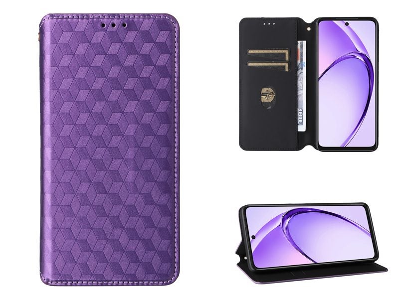 Slim PU Leather Stand Wallet Case Cover for OPPO A60 5G Purple : BidBud