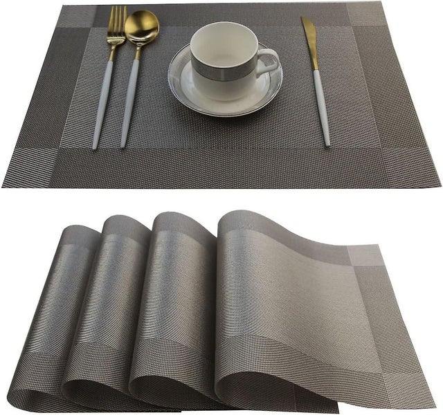 Placemats Easy Clean Plastic Placemats Washable Kitchen Dining Table ...