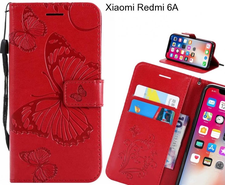 Xiaomi Redmi 6A case Embossed Butterfly Wallet Leather Case : BidBud