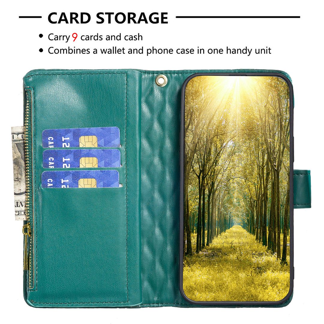 Galaxy A5 2017 diamond-quilted PU leather multifunction wallet case ...