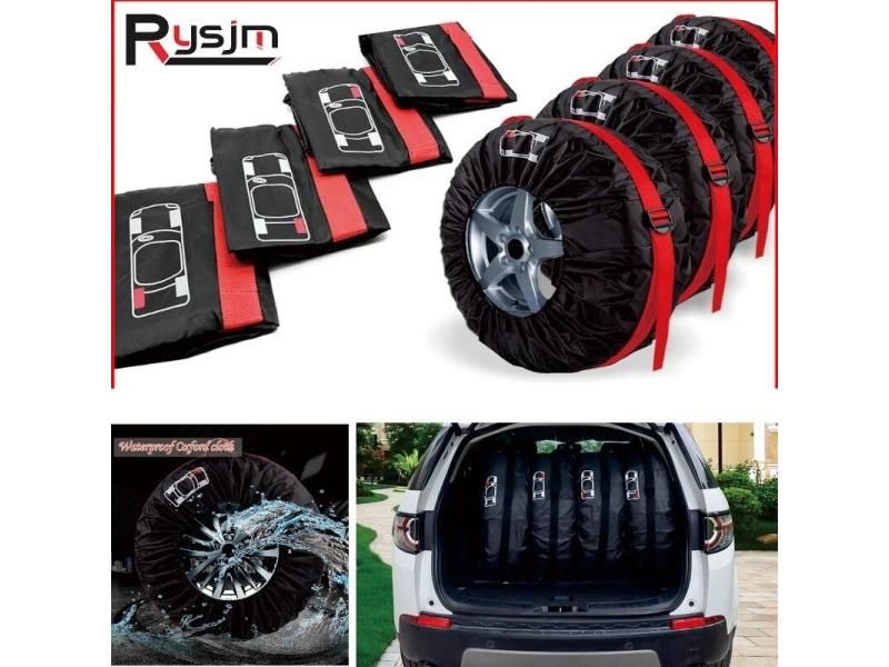 Waterproof Universal 4pcs/Set Spare Tire Cover Case Polyester Car Tires ...