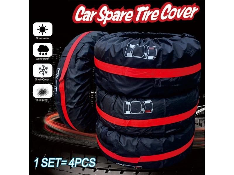 Waterproof Universal 4pcs/Set Spare Tire Cover Case Polyester Car Tires ...