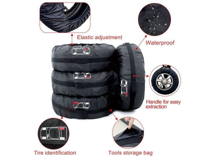Waterproof Universal 4pcs/Set Spare Tire Cover Case Polyester Car Tires ...
