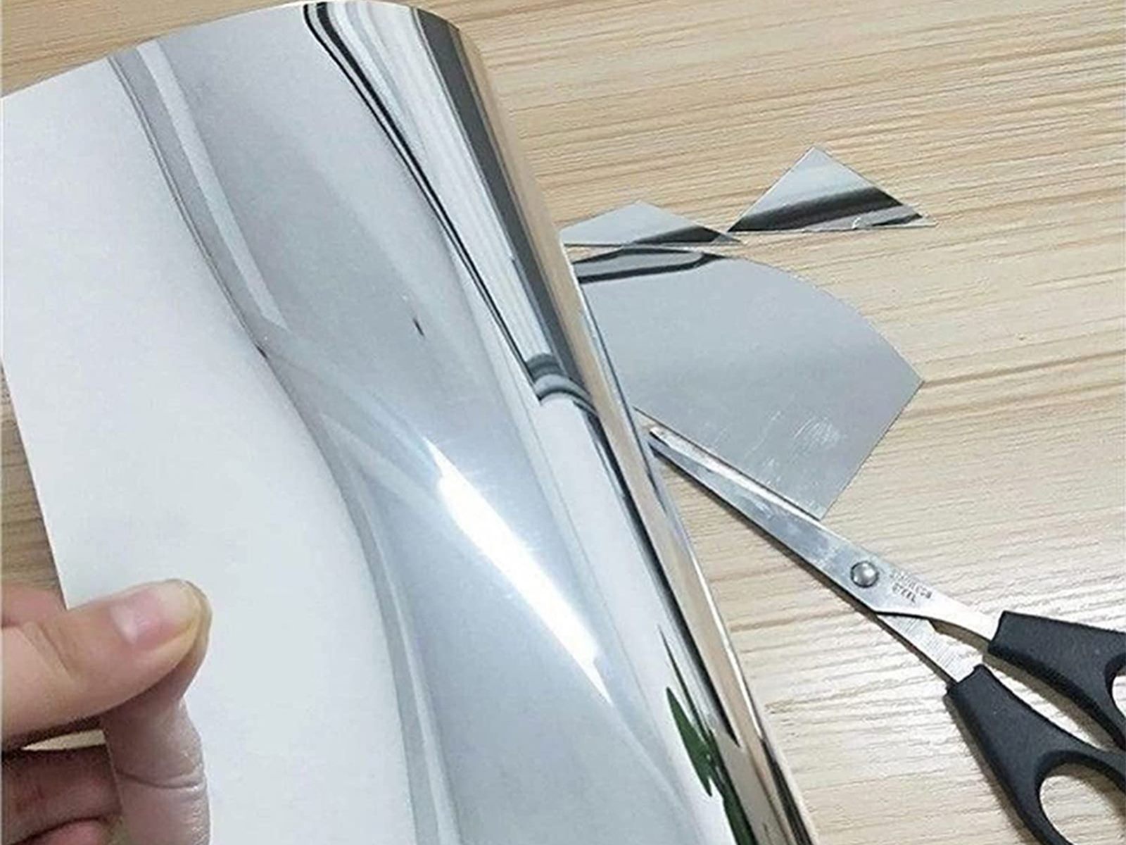 2 X 50x150cm Self Adhesive Non Glass Mirror Stickers Mirror Sheets : BidBud