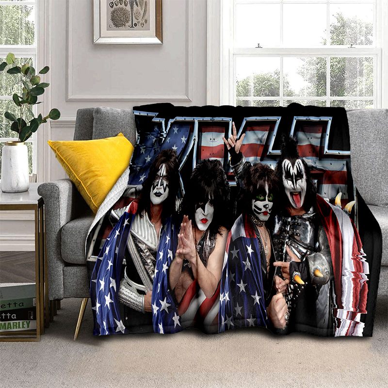 KISS Blanket Flannel Blanket Super Soft Fleece Throw Blankets for : BidBud