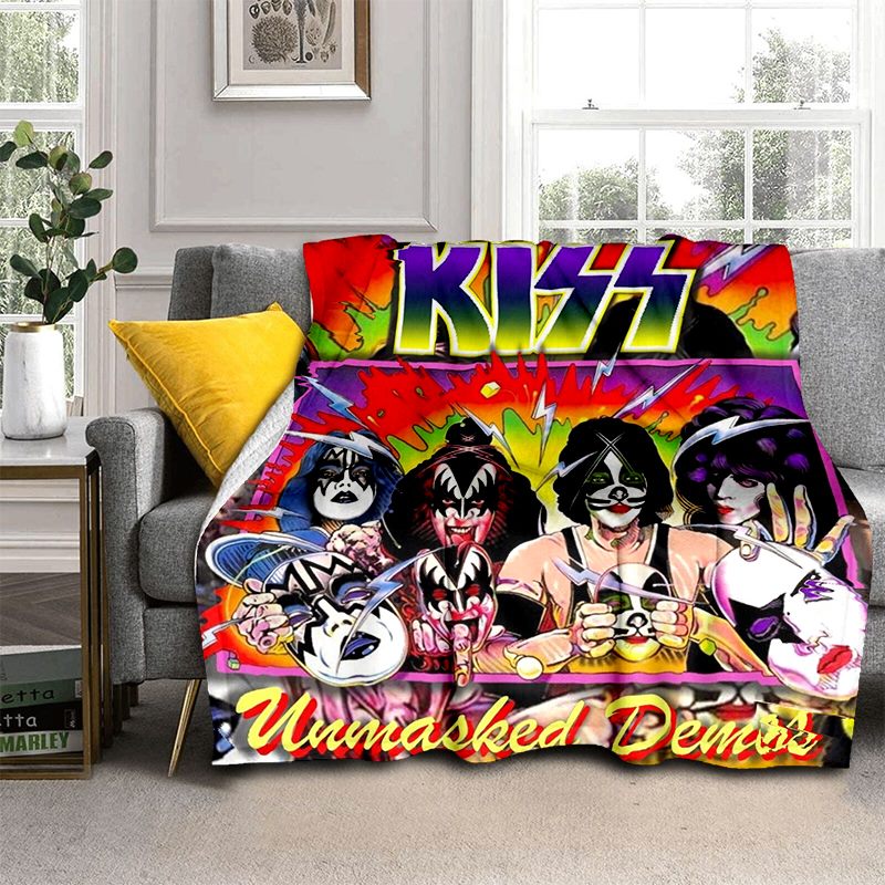 KISS Blanket Flannel Blanket Super Soft Fleece Throw Blankets for : BidBud