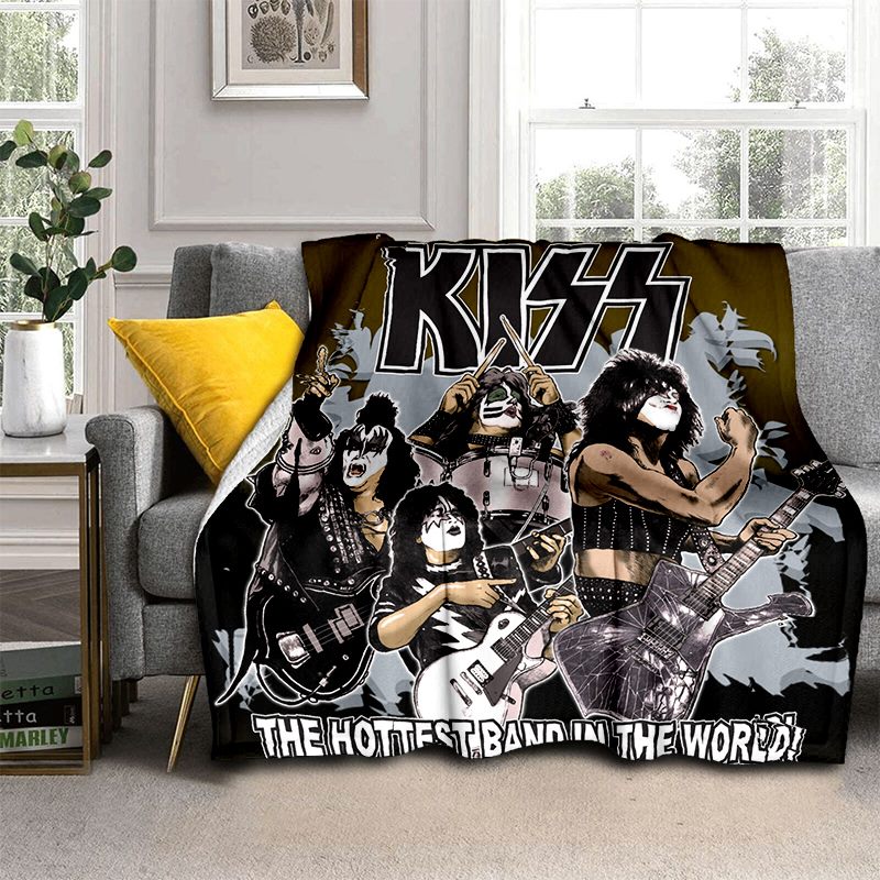 KISS Blanket Flannel Blanket Super Soft Fleece Throw Blankets for : BidBud