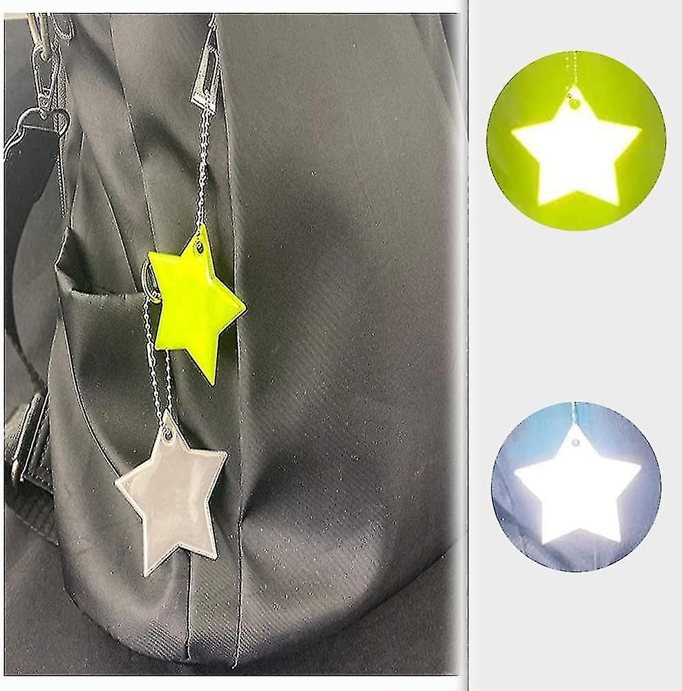 Starlight-12pcs Reflective Pendant, Stars Reflective Key Chains With ...
