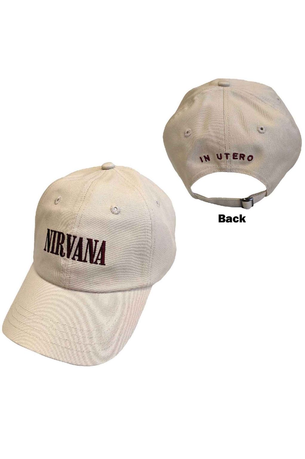 Nirvana Baseball Cap Text Logo Band in Utero new Official Sand : BidBud