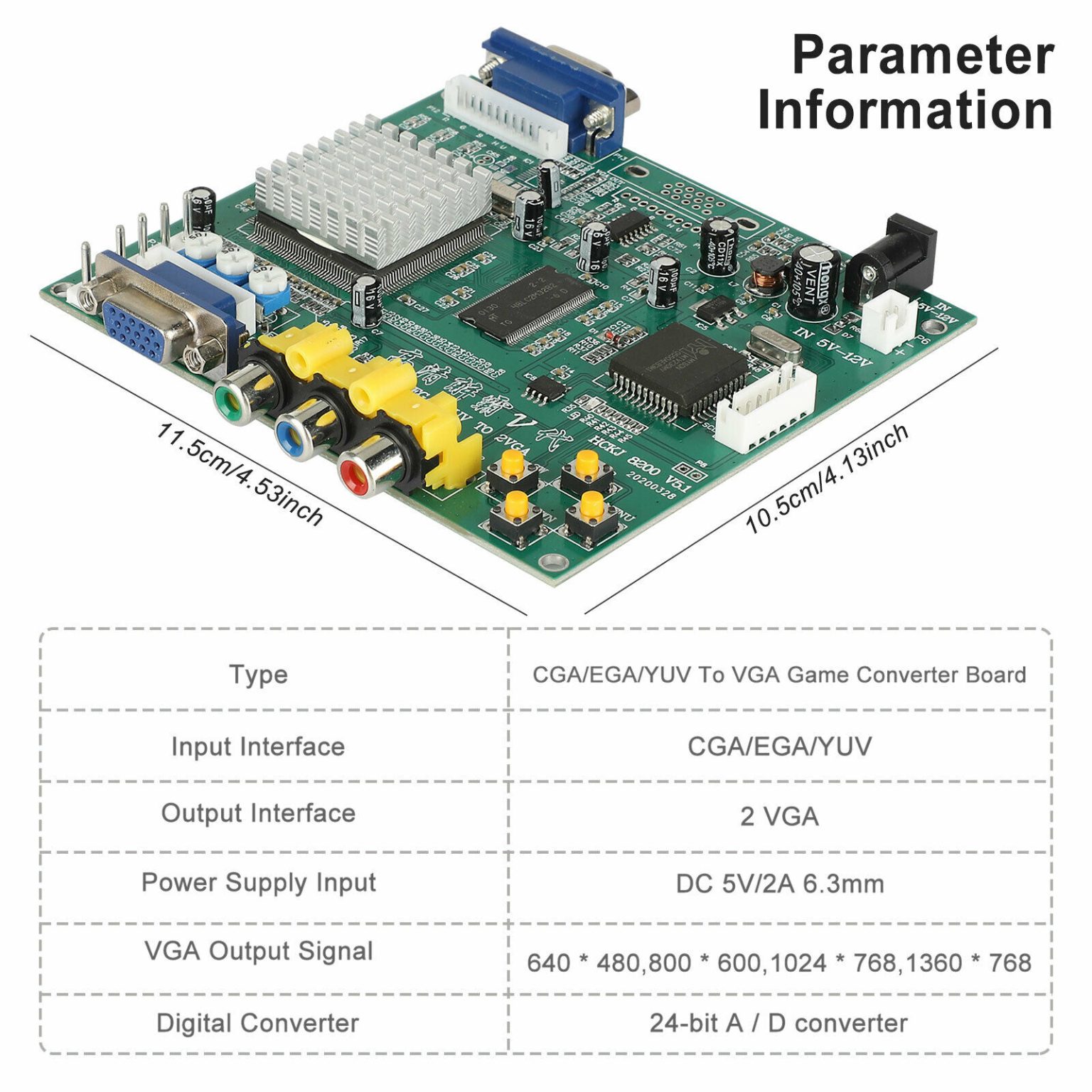 CGA/EGA/YUV RCA To VGA Game Converter Board : BidBud