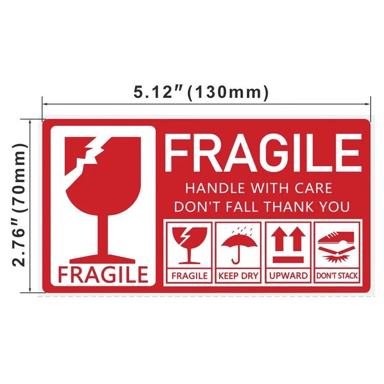 250pcs English Fragile Sticker in Roll, Shipping Label Handle with Care ...