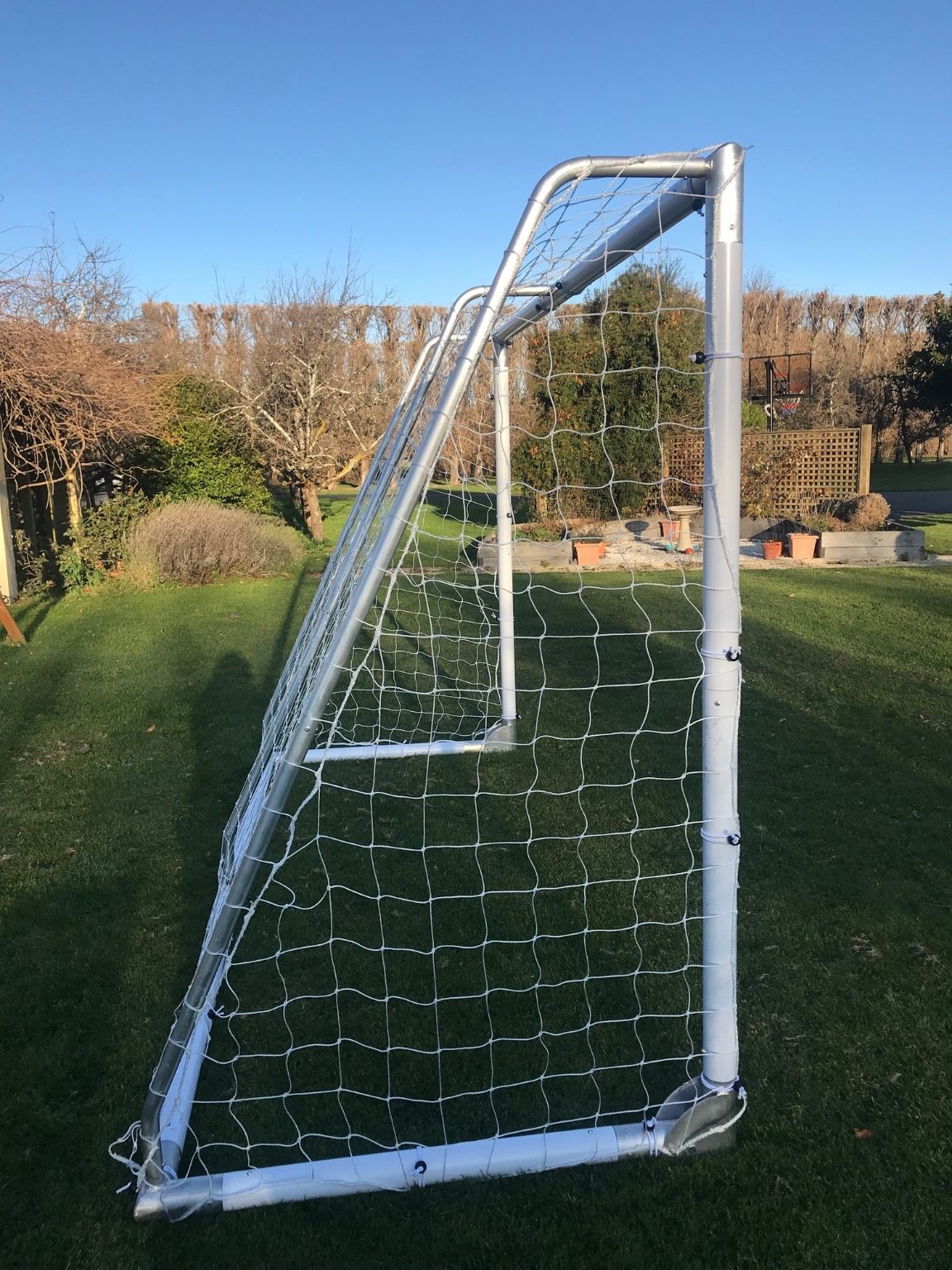 Alpha Hybrid uPVC Alu Football Goal - 2m x 1m, folds flat : BidBud