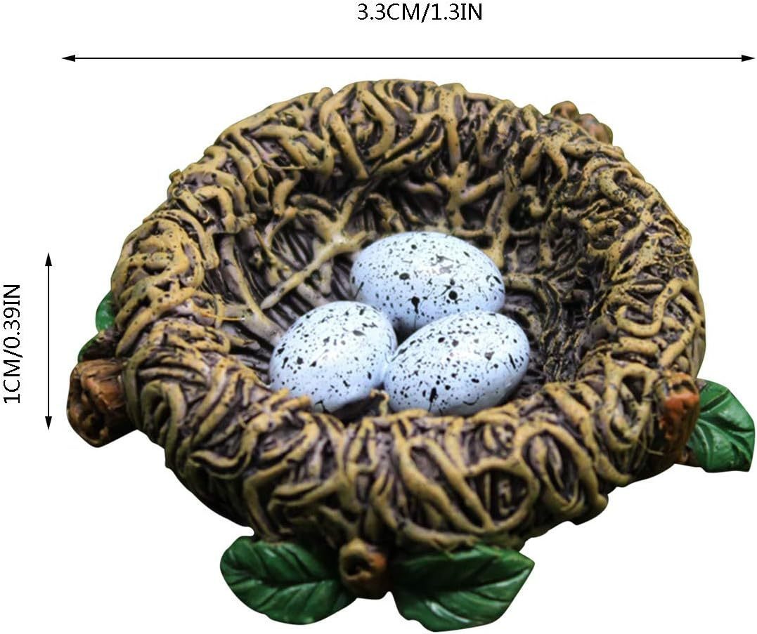 4PCS Miniature Bird Statues Resin Bird Nest Decorative Figurines : BidBud