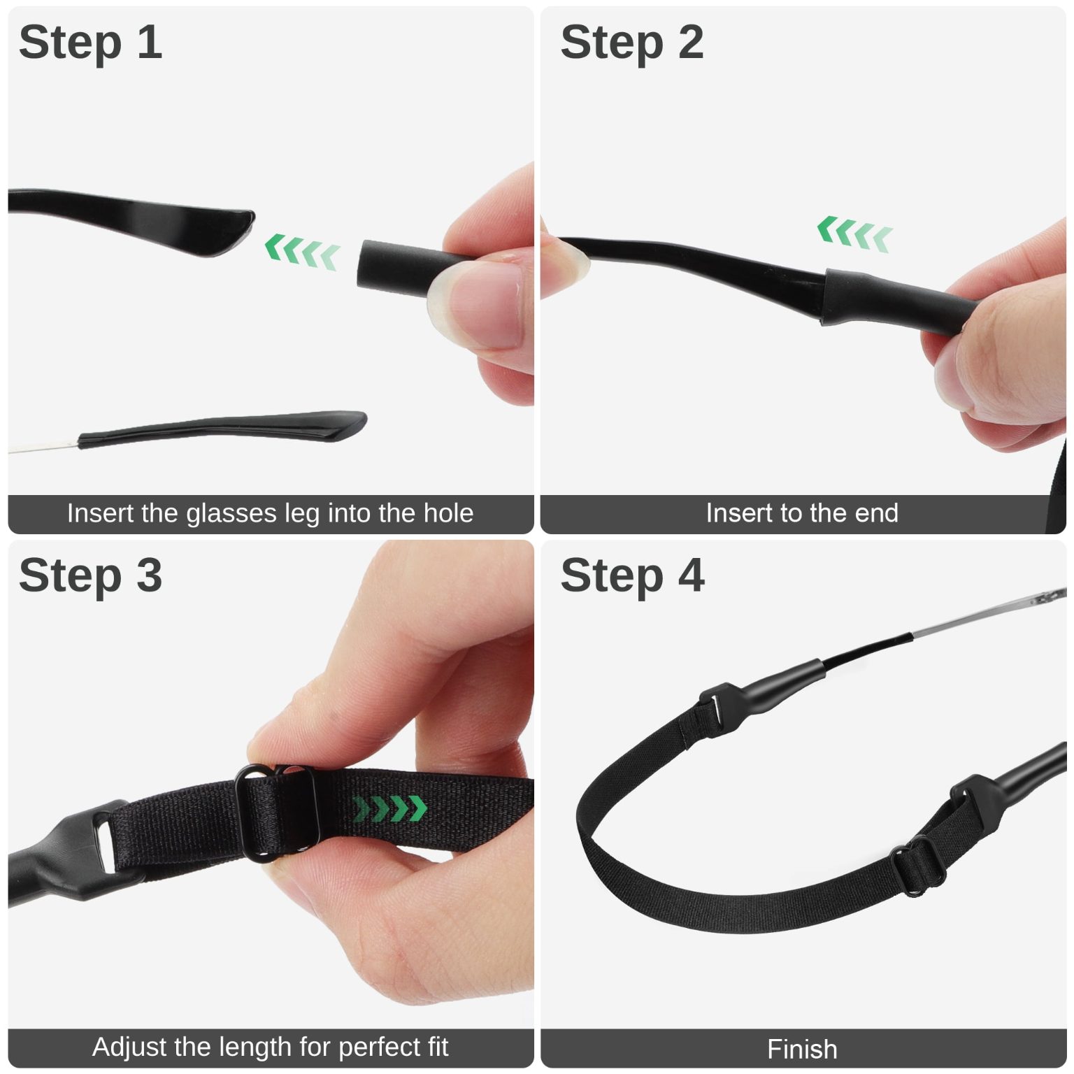 10pcs Adjustable Glasses Straps, 13'' Unisex Anti-Slip Nylon No Tail ...