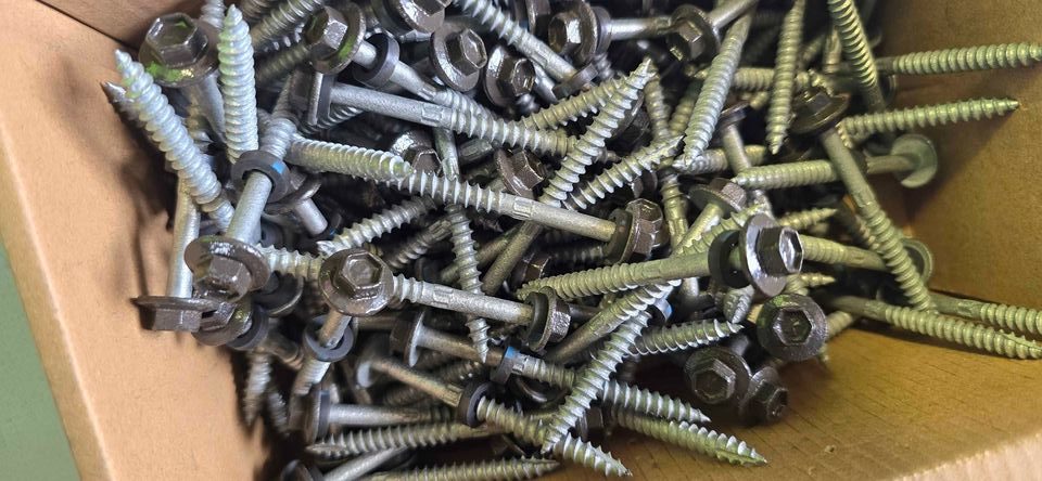 Iron Sand Roofing screws 12g x 65mm long with washer Galvanized 500x ...