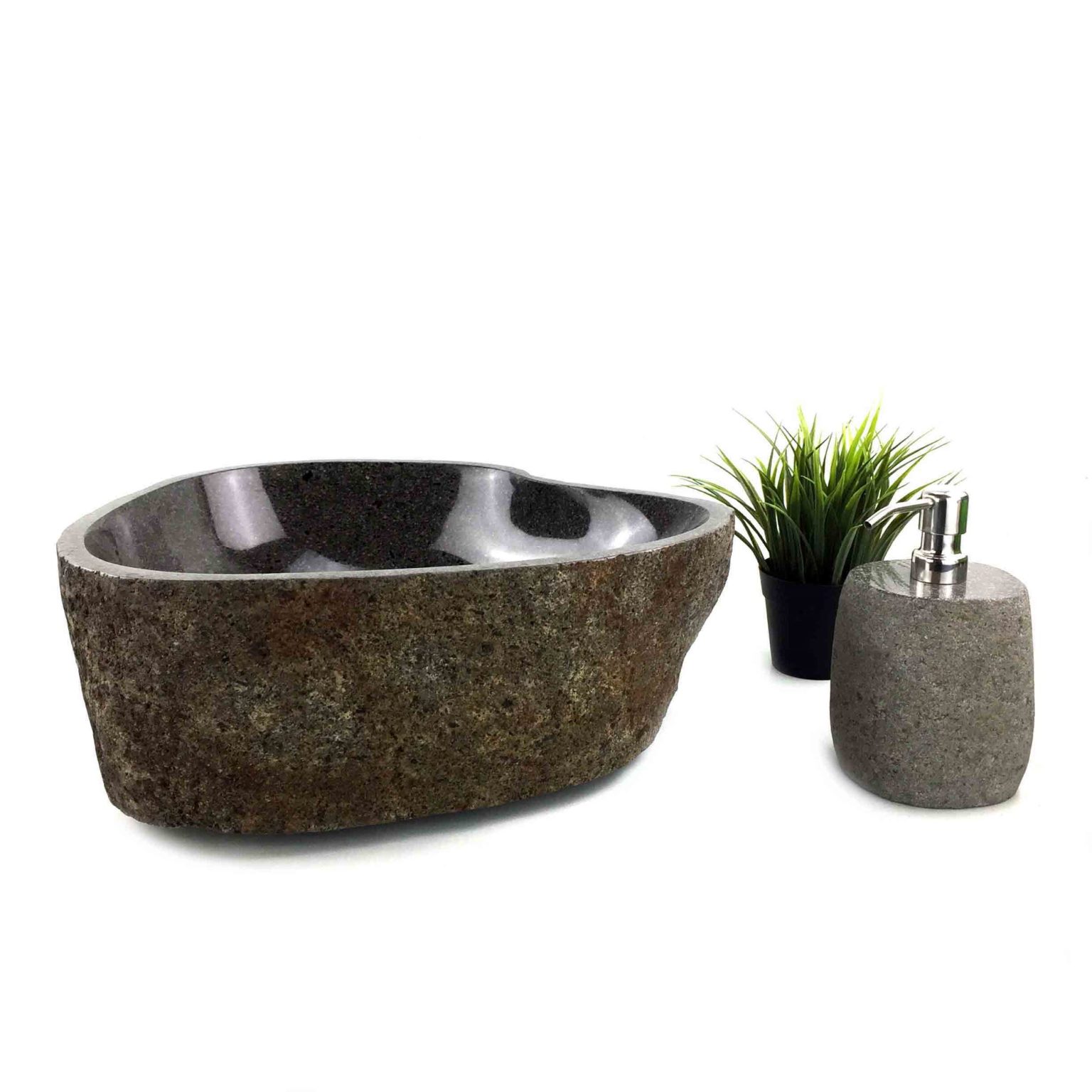 $1 RESERVE EARTHY RAW STONE BASIN NATURAL STONE 42cm x 35cm x 14cm WAS ...