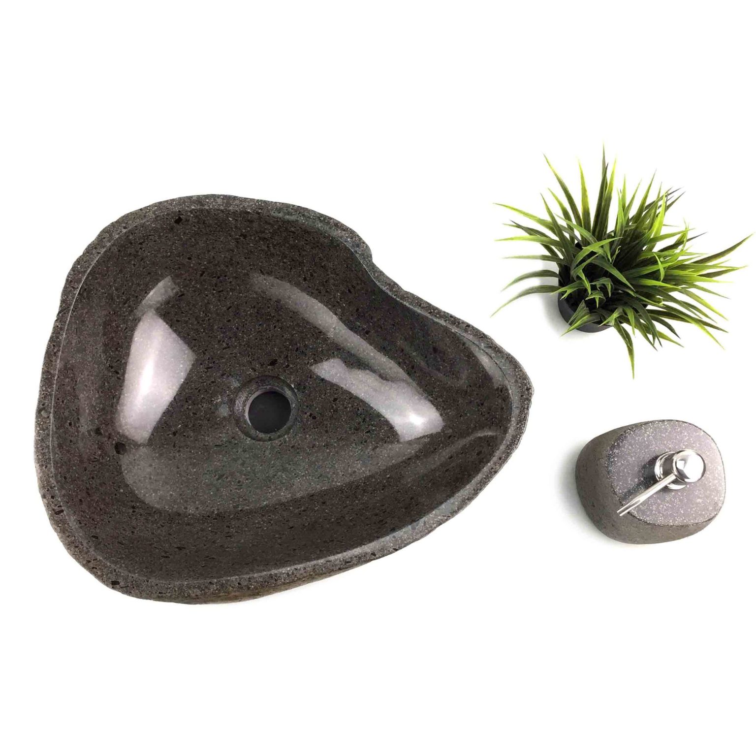 $1 RESERVE EARTHY RAW STONE BASIN NATURAL STONE 42cm x 35cm x 14cm WAS ...