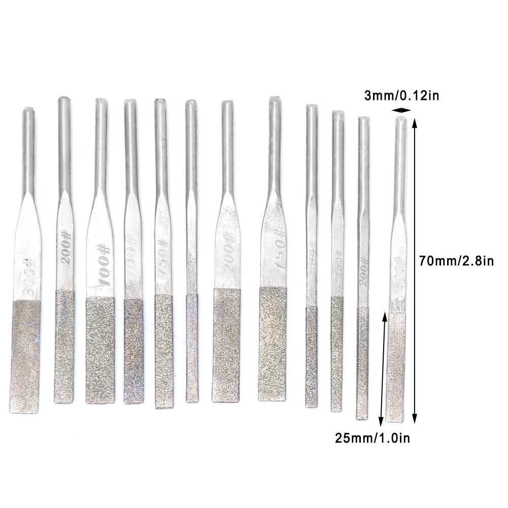 diamond file 3mm shank file file metal file 12pcs 3mm Shank Taper ...