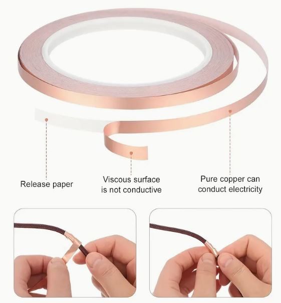 1x 10m Roll Of Copper Shiedling Tape For Electric Guitar Width 10mm 1x-10m-roll-of-copper-shiedling-tape-for-electric-guitar-width-10mm