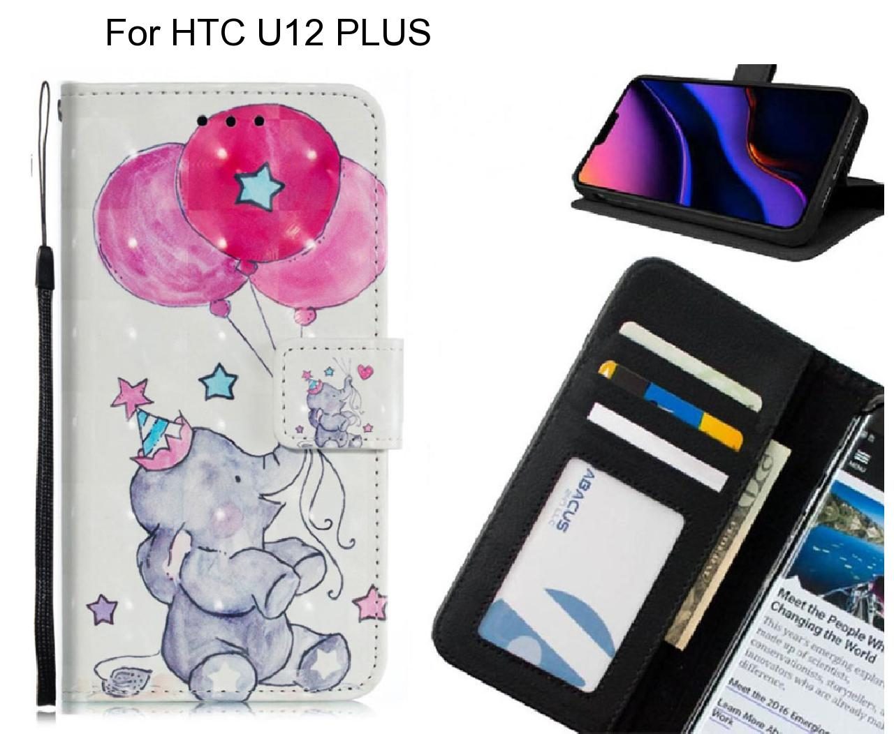 HTC U12 PLUS Case Leather Wallet Case 3D Pattern Printed : BidBud