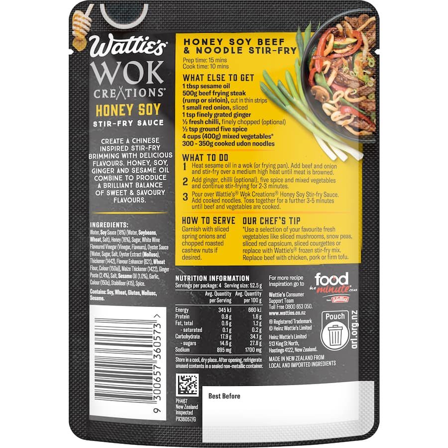 Watties Wok Creations Stir-fry Sauce Honey Soy : BidBud