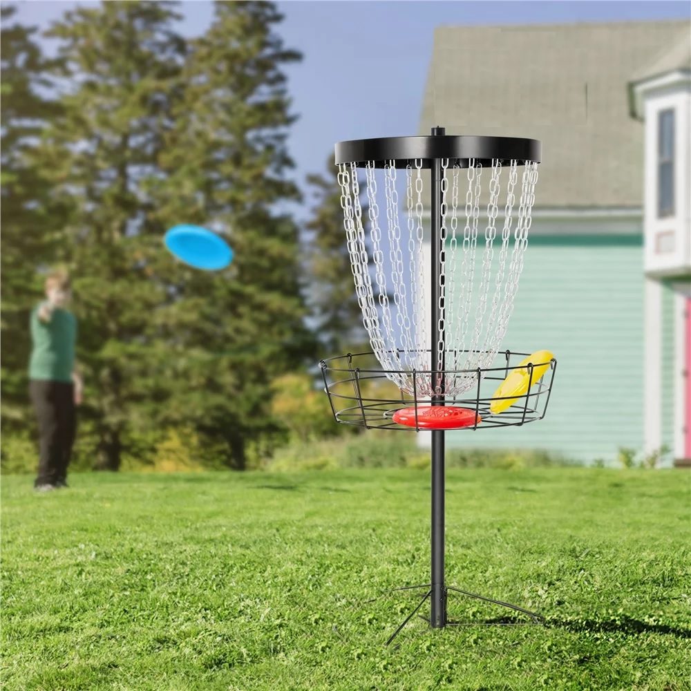 Portable Disc Golf Target Basket - 24 Chain Frisbee Golf : BidBud