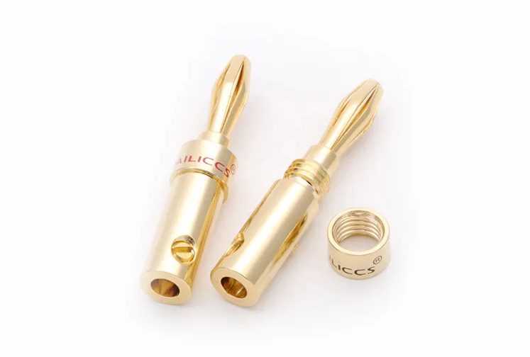 Gold-plated copper banana plugs (Pairs) : BidBud