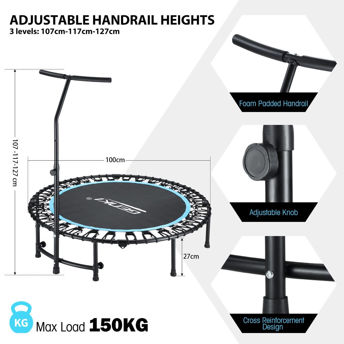 Trampoline Bounce Rebounder 40 Inch : BidBud