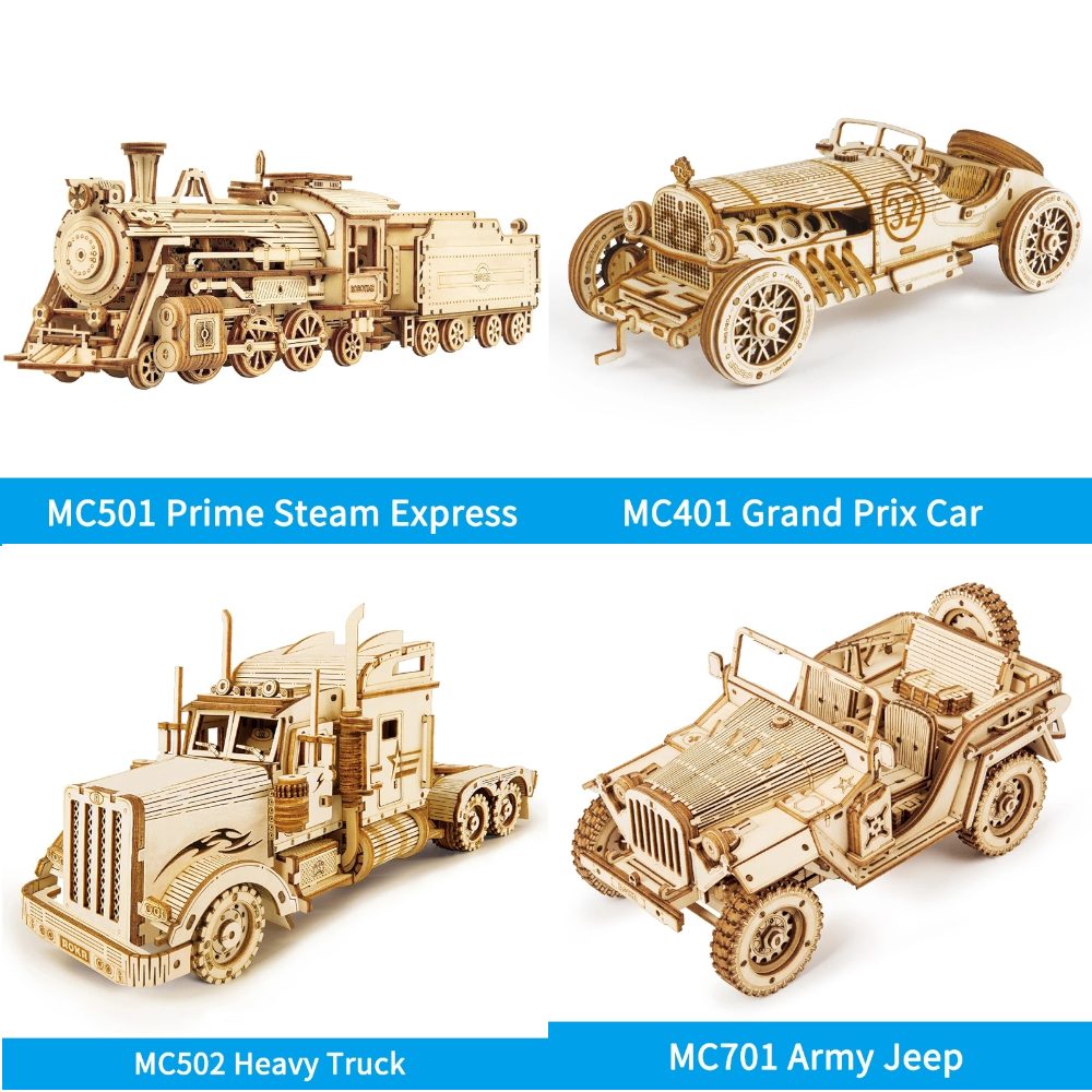 Robotime Rokr Train Model 3D Wooden Puzzle Toy Assembly Kit For Children Puzzles : BidBud