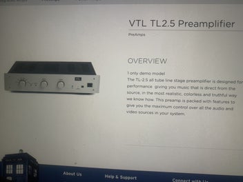 Used VTL TL2.5 Control amplifiers for Sale | HifiShark.com